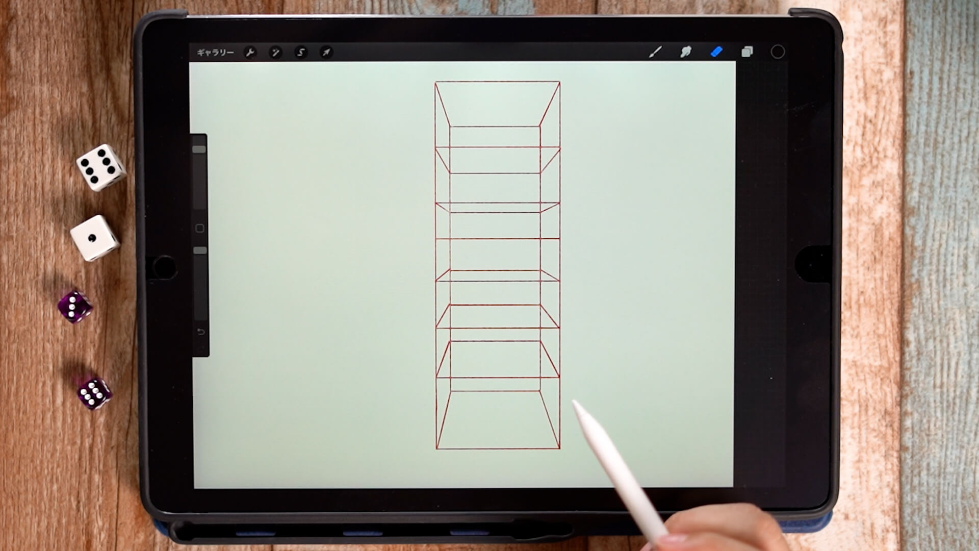 [One-point and two-point perspective]How to draw “Spiral Staircase ...